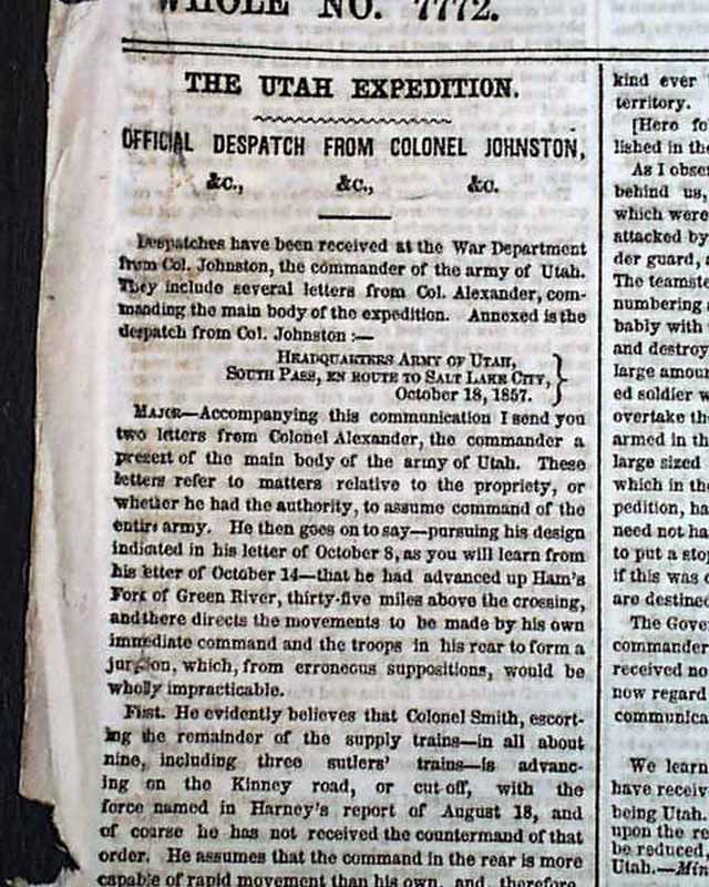 The Mormon war... - RareNewspapers.com