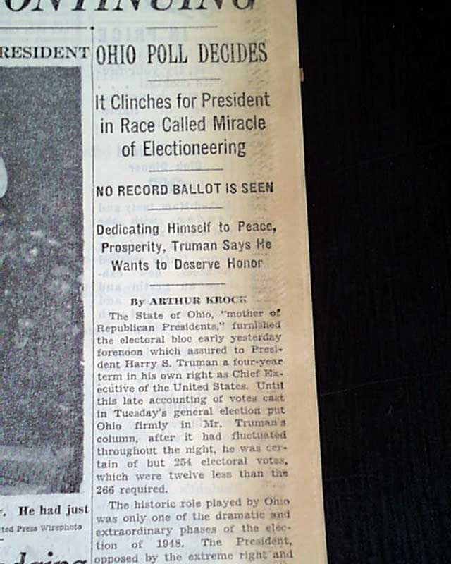 Truman wins the Presidential election... - RareNewspapers.com
