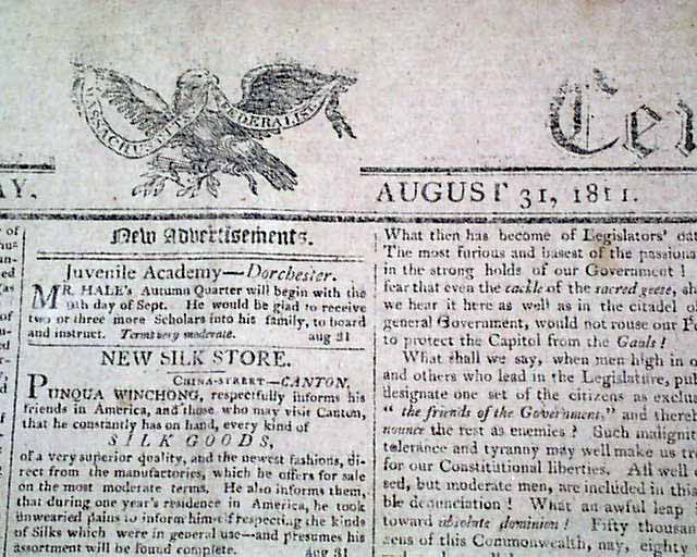 1811 Cherokee Indian Chief Black Fox - RareNewspapers.com