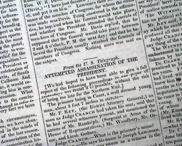 Attempted assassination of President Andrew Jackson... - RareNewspapers.com
