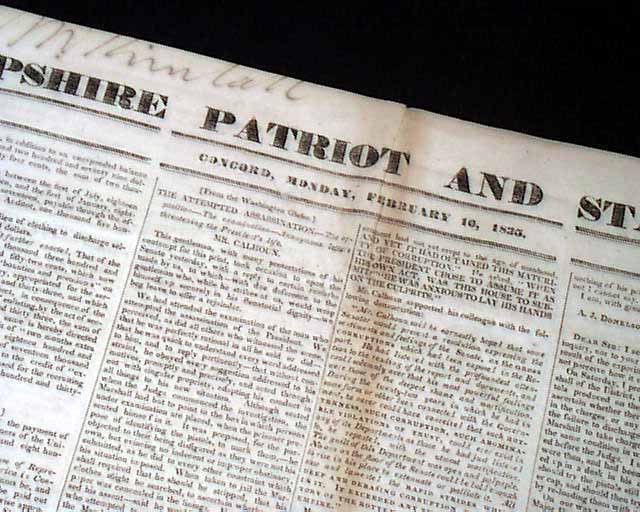 Attempted assassination of President Andrew Jackson... - RareNewspapers.com
