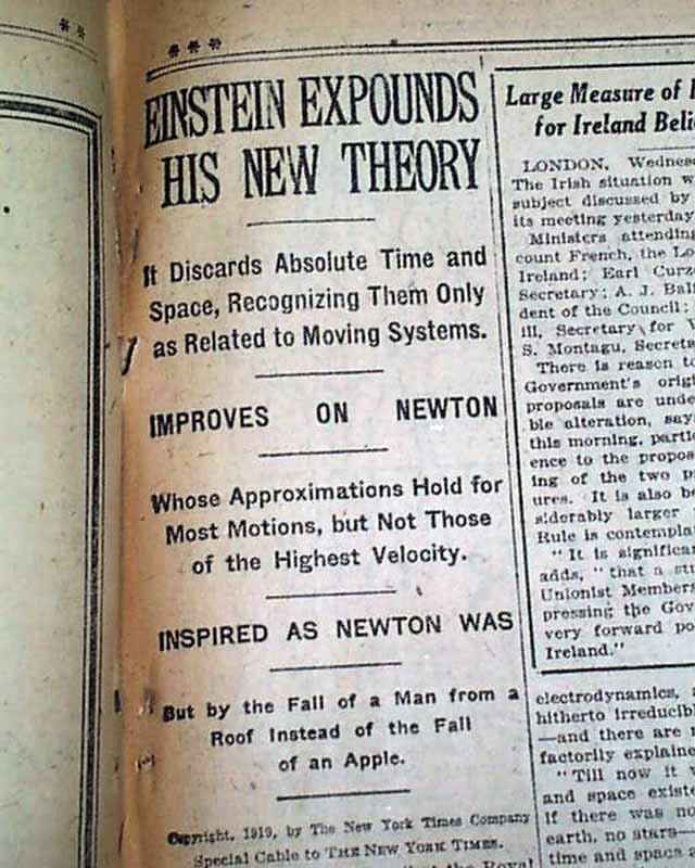 Early 1919 Albert Einstein... - RareNewspapers.com