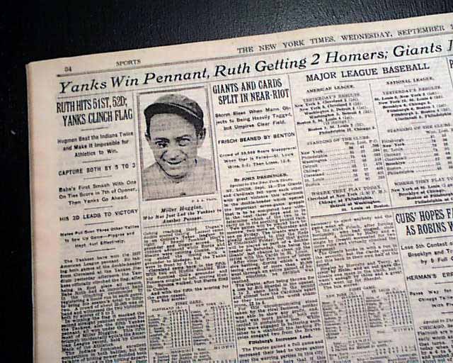 1927 Yankees win pennant... - RareNewspapers.com
