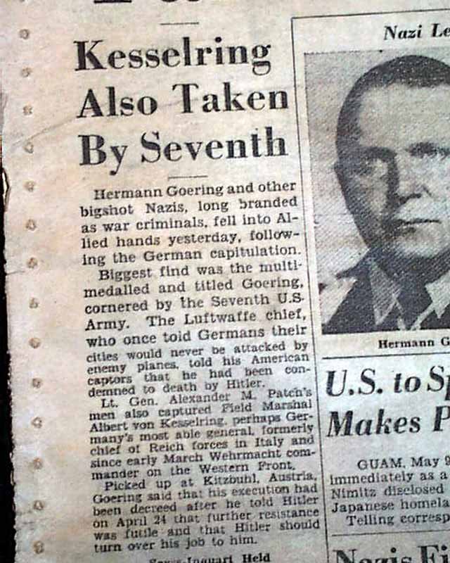 Hermann Goering captured... Albert Kesselring... - RareNewspapers.com