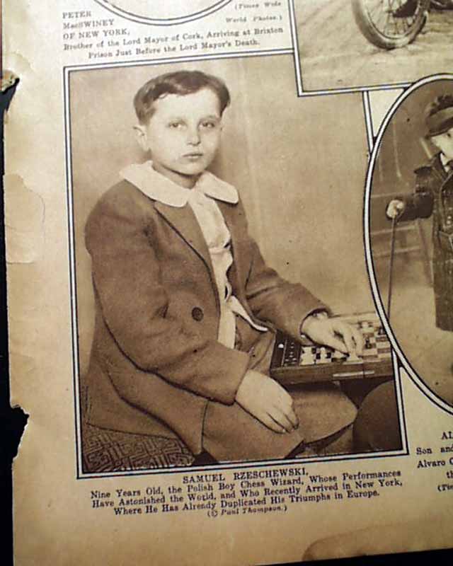Samuel Reshevsky as a 9 year chess prodigy...... - RareNewspapers.com