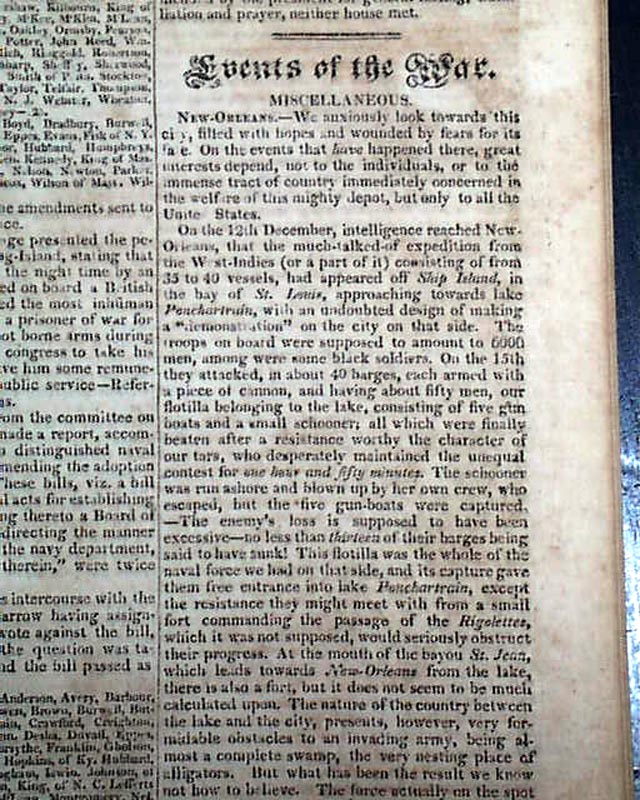 New Orleans, at the end of the War of 1812... - RareNewspapers.com
