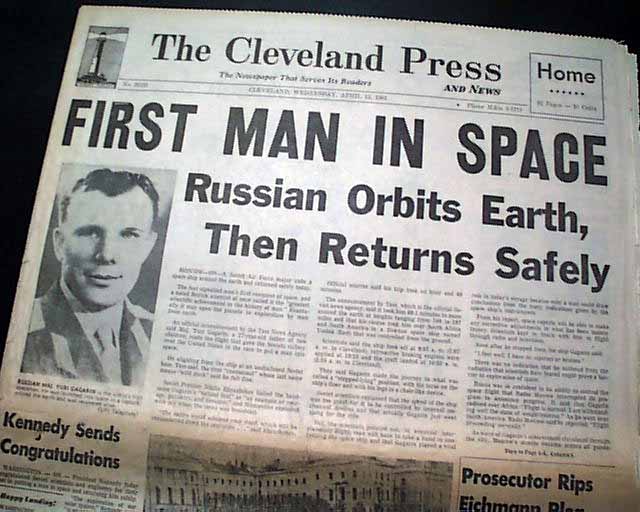 Soviets take the lead in the space race... - RareNewspapers.com