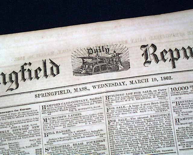 1862 Springfield MA Newspaper.... - RareNewspapers.com