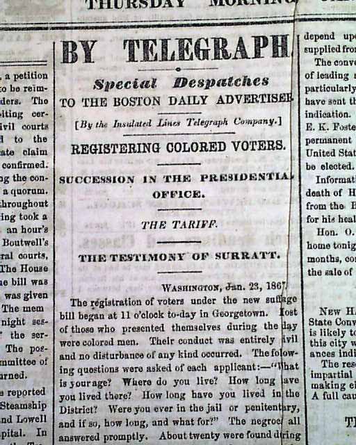 Blacks vote first in Washington, D.C., 1867... 15th Amendement ...