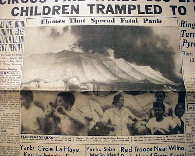 The tragic Hartford circus fire of 1944... - RareNewspapers.com