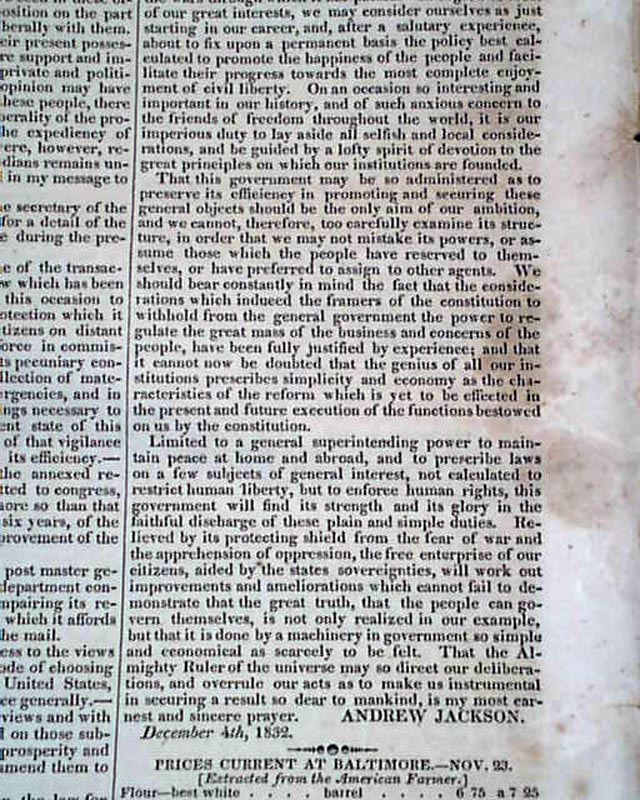 Andrew Jackson's state-of-the-union address to the people ...