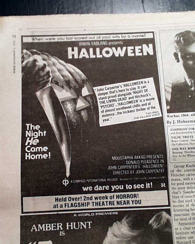 Opening ad for the movie "Halloween" (1978).. - RareNewspapers.com