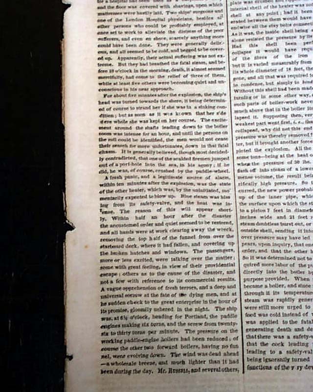 SS Great Eastern maiden voyage explosion... - RareNewspapers.com