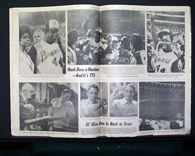 Hank Aaron breaks the home run record... - RareNewspapers.com