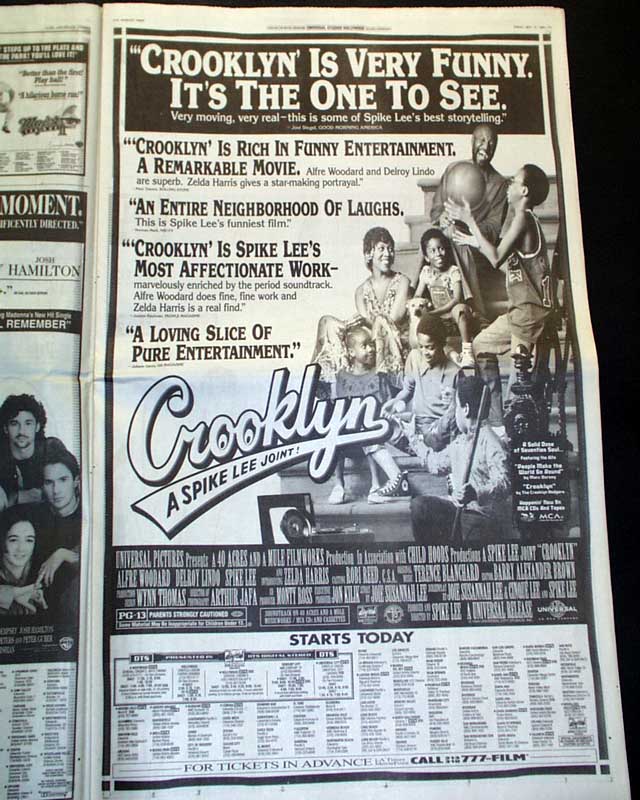 "The Crow", Brandon Lee film - premier weekend ad... - RareNewspapers.com