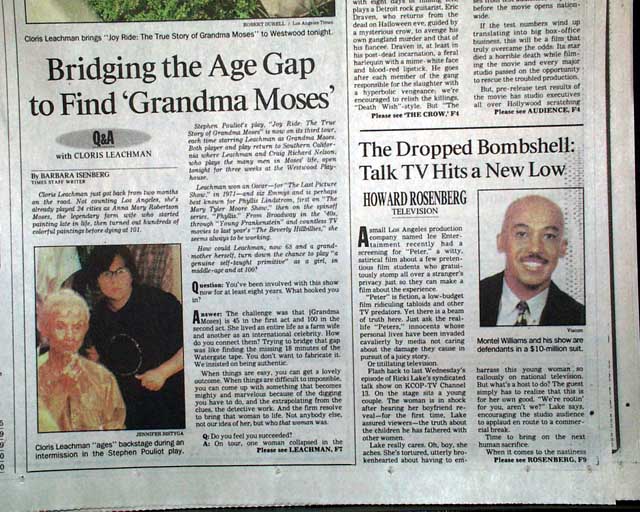 "The Crow", Brandon Lee film - premier and review... - RareNewspapers.com