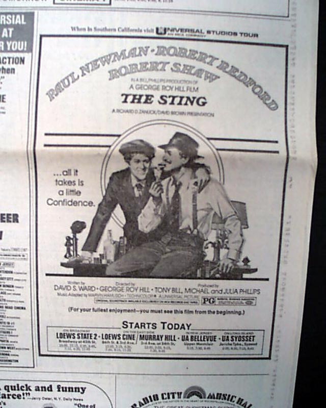 Premiere ads for "The Exorcist" and "The Sting"... - RareNewspapers.com