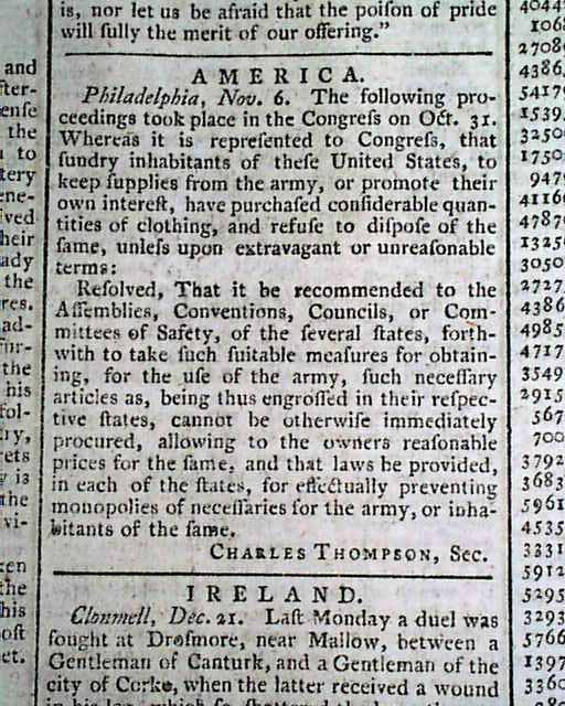 Revolutionary War content in a British newspaper... - RareNewspapers.com