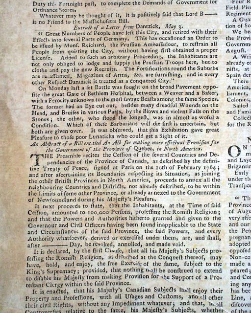 A rare Virginia Gazette with a front page report of the historic First ...