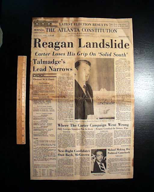 Reagan wins the presidential election... - RareNewspapers.com