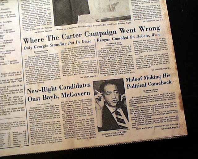 Reagan wins the presidential election... - RareNewspapers.com