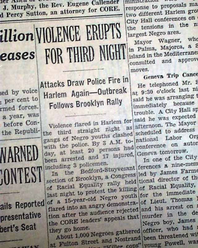 Harlem race riot of 1964.... - RareNewspapers.com