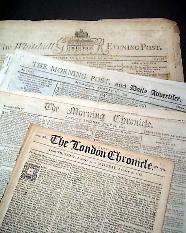 Seven different British titles from the 1700's... - RareNewspapers.com