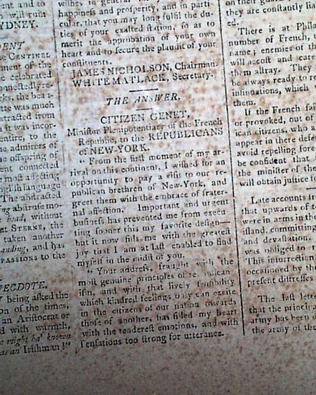 The Citizen Genet affair... - RareNewspapers.com