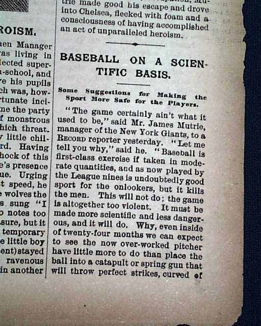 Very rare baseball newspaper from 1886... - RareNewspapers.com