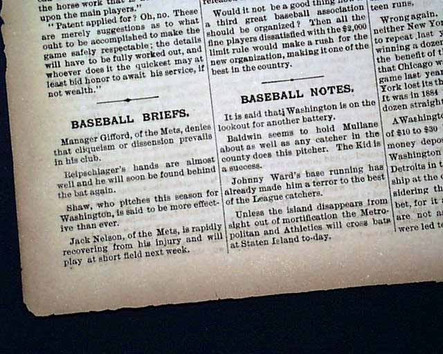 Very rare baseball newspaper from 1886... - RareNewspapers.com