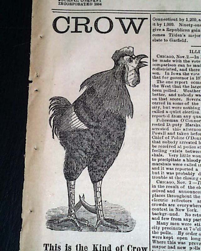 Pair of issues on Garfield's election as President... - RareNewspapers.com