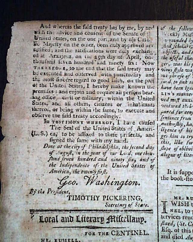 George Washington signature in script type... - RareNewspapers.com