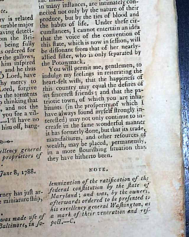 George Washington letter... Dickinson on the Constitution... New York ...