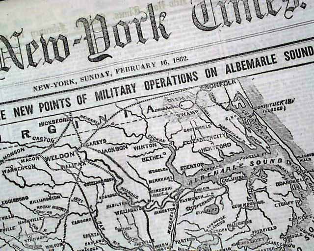 Civil War map of North Carolina... And two back page maps also ...