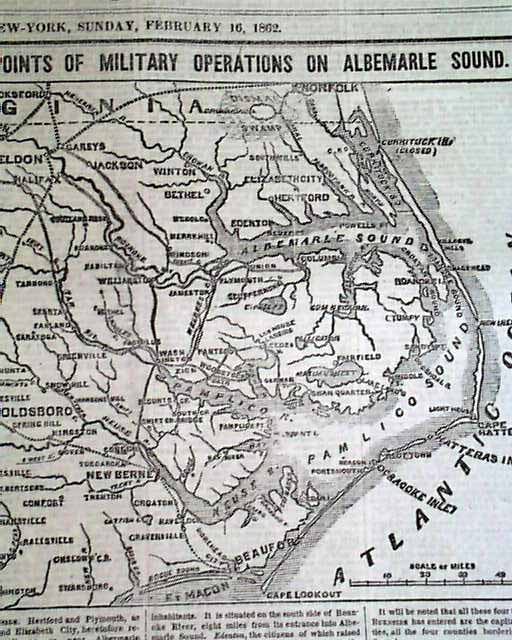 Civil War map of North Carolina... And two back page maps also ...