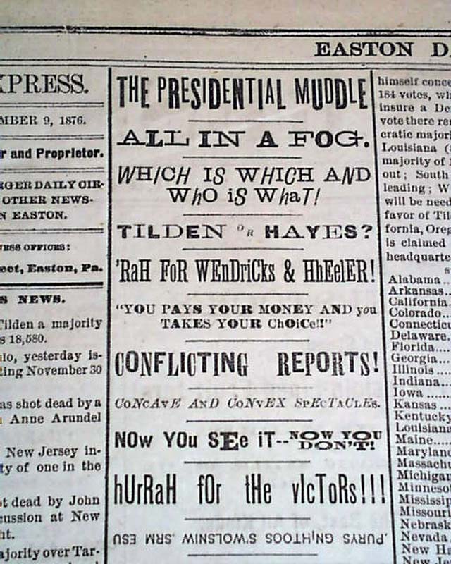 A very curious article covering the confusing Presidential election of ...