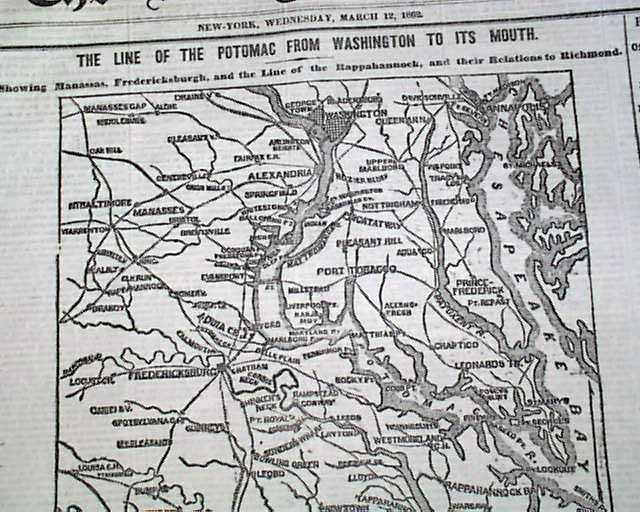 Large Civil War map of northern Virginia... - RareNewspapers.com