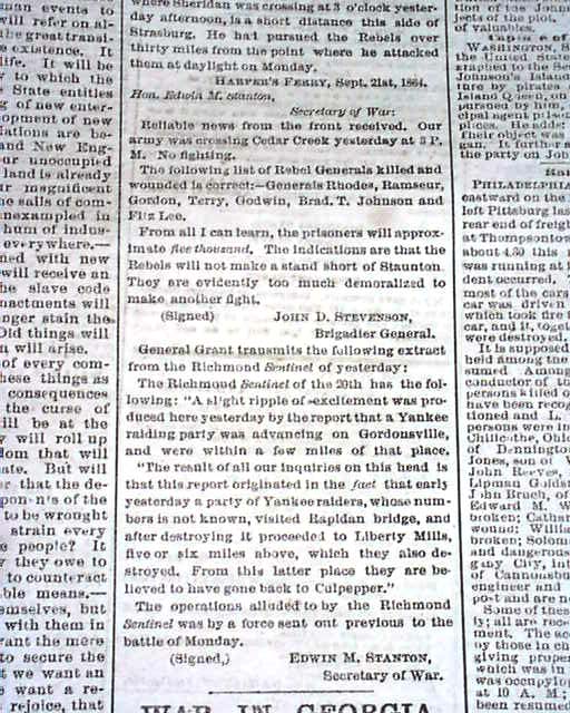 1864 Several Illustrated Ads and War Reports - RareNewspapers.com