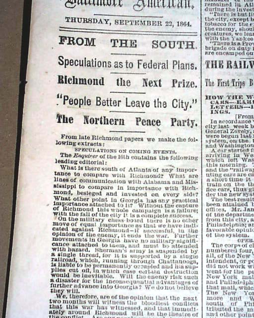 1864 Several Illustrated Ads and War Reports - RareNewspapers.com