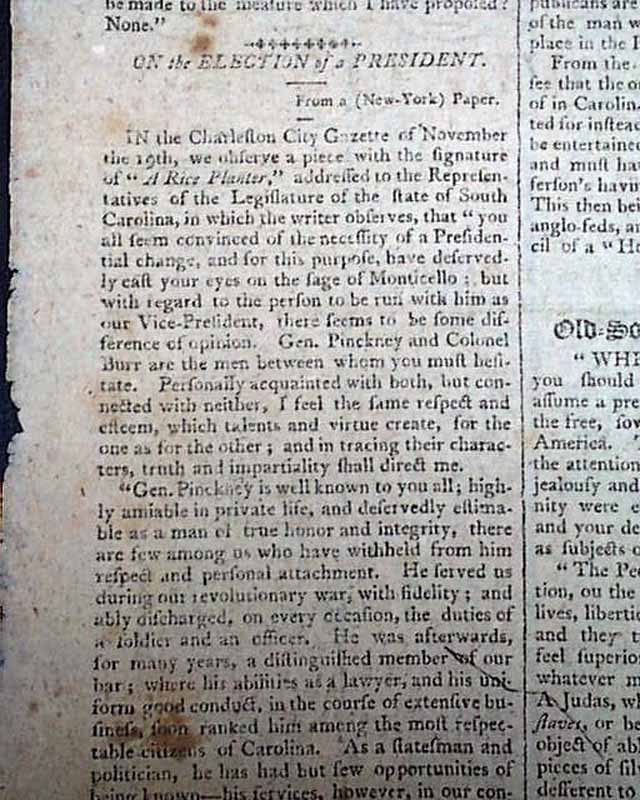 Presidential election of 1800... - RareNewspapers.com