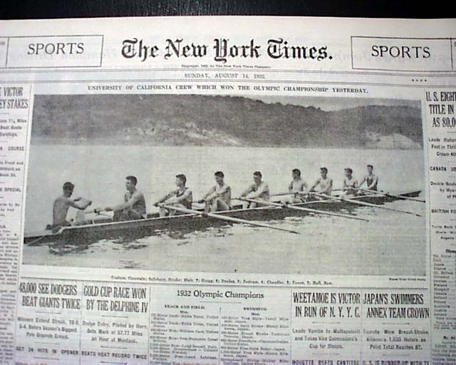 Cal Crew wins Olympic gold in 1932.... - RareNewspapers.com