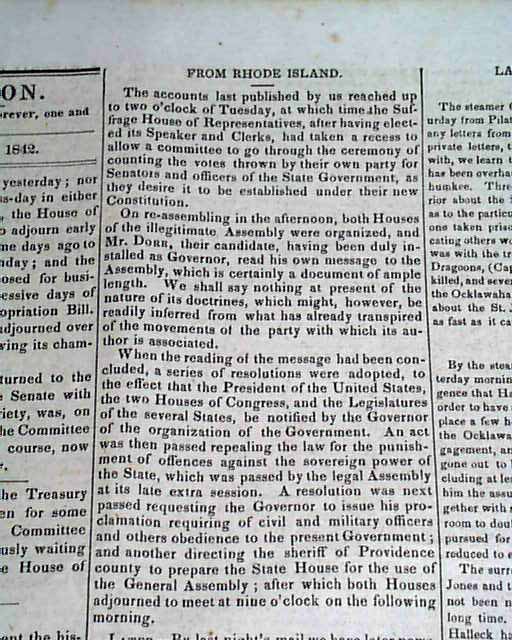 Dorr Rebellion In Rhode Island... - RareNewspapers.com