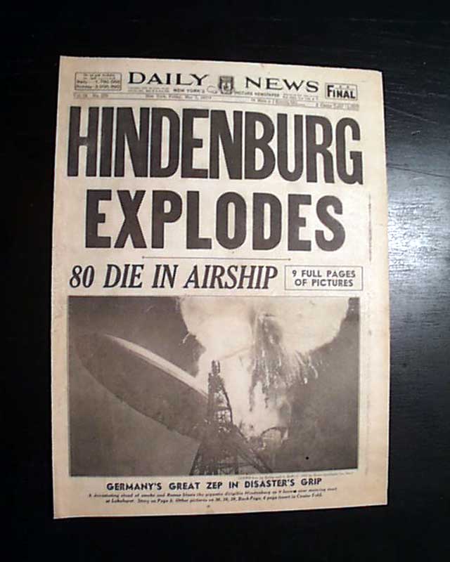 Dramatic issue on the Hindenburg disaster... - RareNewspapers.com