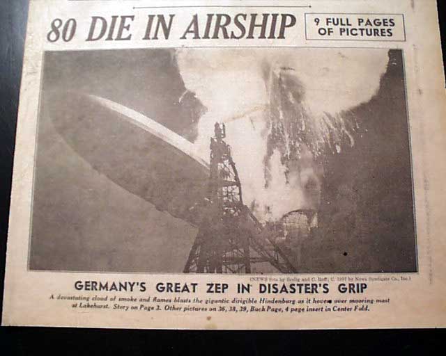 Dramatic issue on the Hindenburg disaster... - RareNewspapers.com