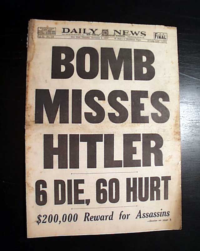 Assassination attempt upon Adolf Hitler... - RareNewspapers.com