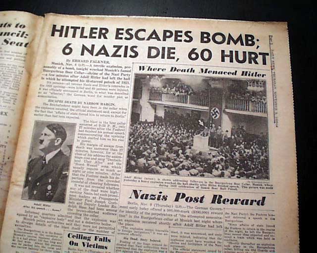 Assassination attempt upon Adolf Hitler... - RareNewspapers.com