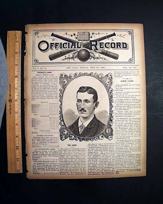 Very rare baseball newspaper from 1886... - RareNewspapers.com
