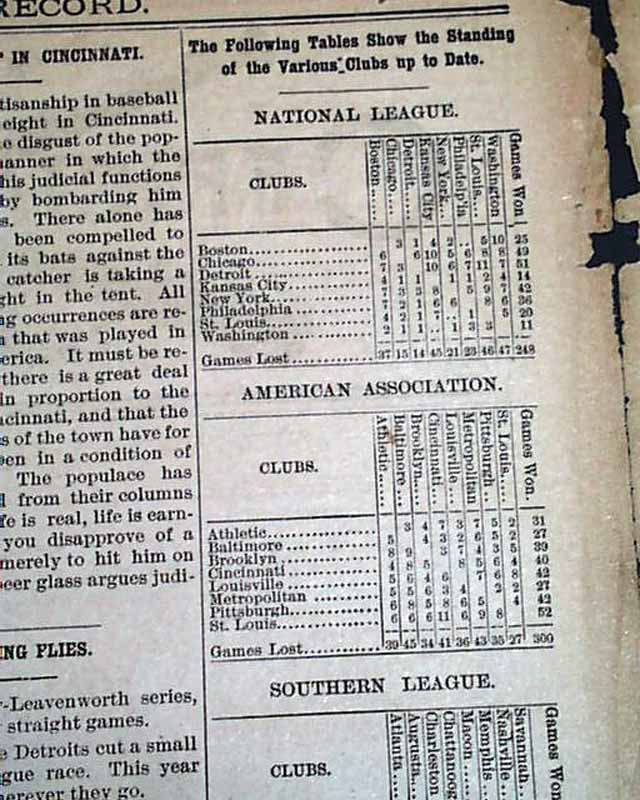 Very rare baseball newspaper from 1886... - RareNewspapers.com