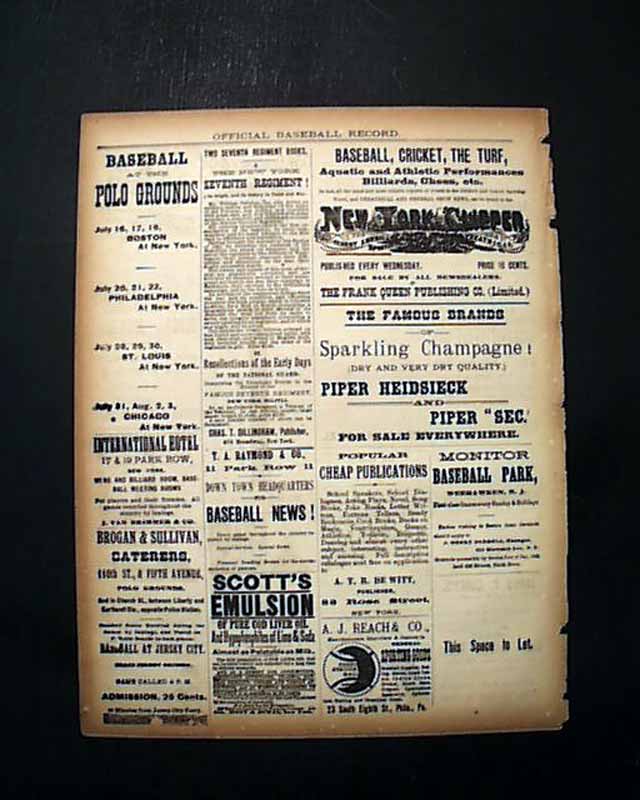 Very rare baseball newspaper from 1886... - RareNewspapers.com