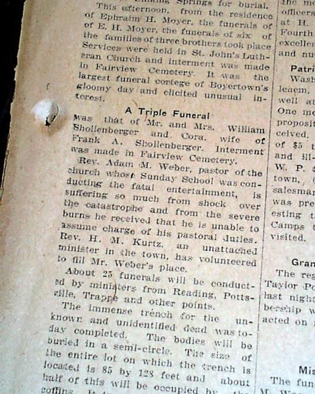 1908 Rhoads Opera House Fire... Boyertown PA... - RareNewspapers.com